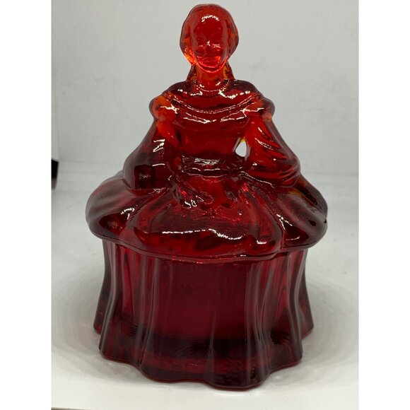 Mosser | Accents | Vintage Mosser Glass Amberina Colonial Lady Powder ...